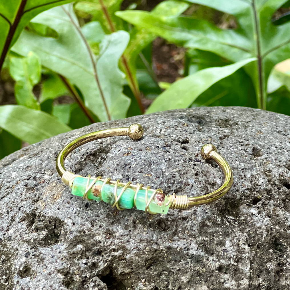 Australian Jade Gemstone Gold Bangle Cuff – The Ancient Moon